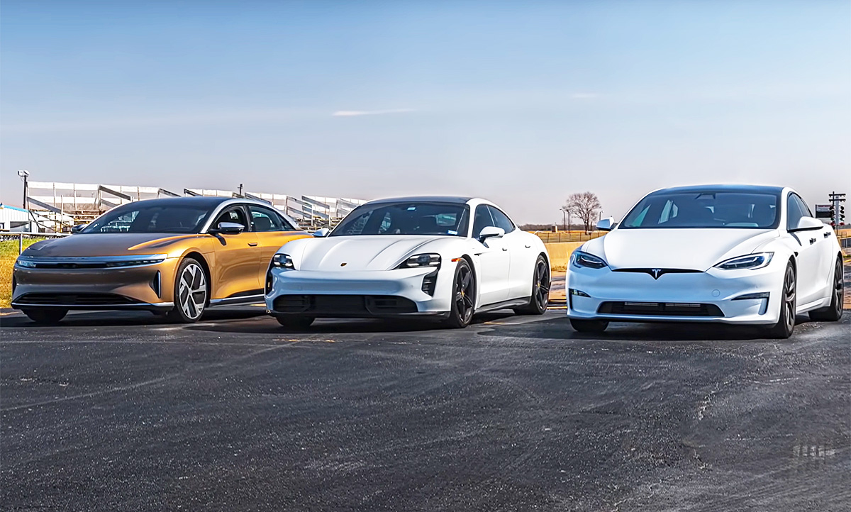 Porsche taycan tesla model s store